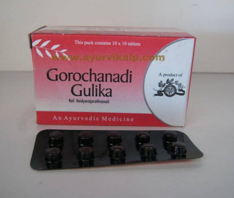 Arya Vaidya Pharmacy, GOROCHANADI GULIKA, 100 Tablets, Useful In Fever ...