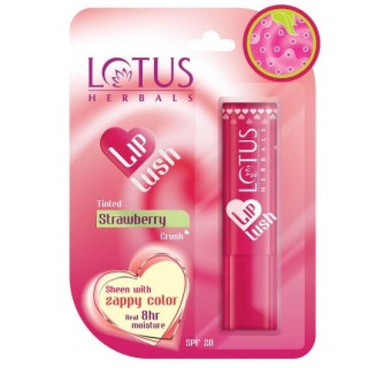 Lotus Herbals Lip Lush Tinted Lip Balm - Strawberry Crush, 4 gm ...