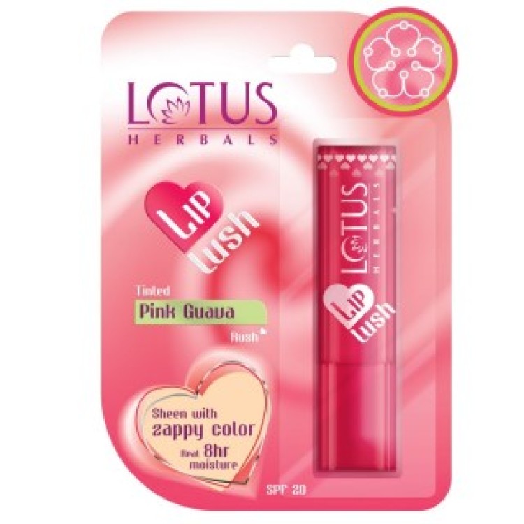 Lotus Herbals Lip Lush Tinted Lip Balm, Pink Guava Rush, 4 gm | United ...